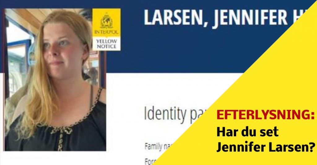 Politiet efterlyser: Har du set Jennifer Larsen? - Nyhed24.dk